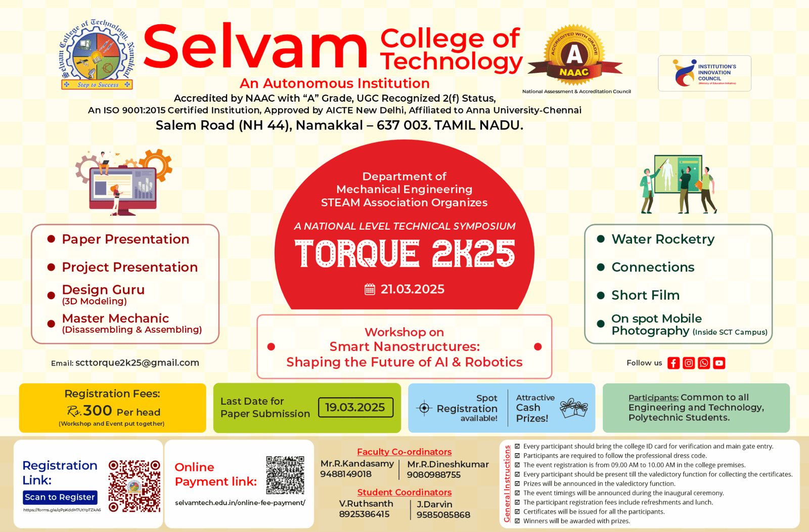 Torque-2k25, A National Level Technical Symposium - Selvam College of ...